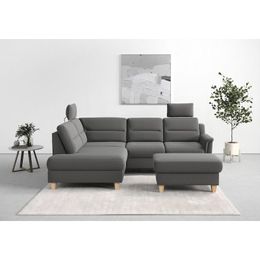 Sit & More sit&more Ecksofa &raquo;Far&ouml; L-Form&laquo; inklusive Federkern, wahlweise mit Schlaffunktion und Bettkasten grau B/H/T: 251cm x 90cm x 187cm, Luxus-Microfaser 
