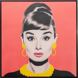 KARE Bild mit Rahmen &raquo;Gerahmtes Bild Diva 60x60cm&laquo; 1, verschiedene Motive bunt Papier, Polyresin B/H/T: 60,6cm x 60,6cm x 3,5cm, Audrey quadratisch