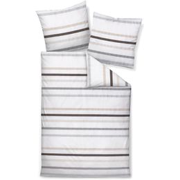 Janine Bettw&auml;sche &raquo;J. D.87101 09&laquo; mit Rei&szlig;verschluss grau Mako-Satin, Obermaterial: 100% Baumwolle B/L: 240cm x 220cm, 1 Stk., 2 Stk., Mako-Satin, B/L: 80cm 