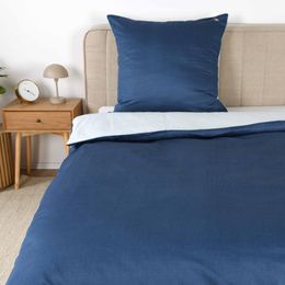 Bettw&auml;sche Tom Tailor HOME, blau, Satin, Obermaterial: 100% Baumwolle, Bettw&auml;sche, "FINE STRIPES", new bedroom, gewebtes Label