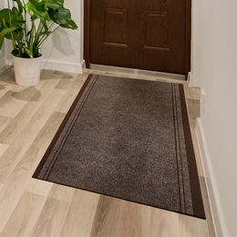 ANDIAMO L&auml;ufer &raquo;Mitch, Made in Belgium&laquo; rechteckig 6 mm H&ouml;he Schmutzfangl&auml;ufer, meliert, mit Bord&uuml;re, In- und Outdoor geeignet braun Polyethylen (PE) B : 66cm