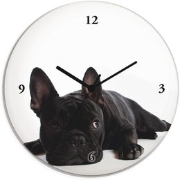 Wanduhr Artland, T:1,8cm, schwarz, Wohnzimmer, Wanduhren, "Bulldogge", wahlweise mit Quarz- oder Funkuhrwerk, lautlos ohne Tickger&auml;usche
