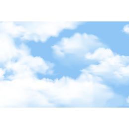 A.S. Cr&eacute;ation Vliestapete &raquo;Wolken-Tapete Blau Wei&szlig; Fototapete Kinderzimmer&laquo; matt glatt blau Vlies B/L: 2,5m x 3,75m, Rollen: 1