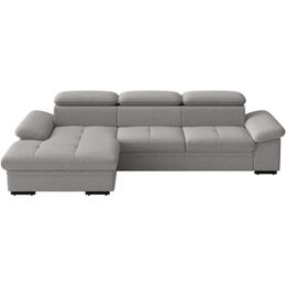 Sit & More sit&more Ecksofa &raquo;Viola, L-Form, B: 260 cm&laquo; optional Schlaffunktion,inkl Armteil- & Kopfteilverstellung grau 100% Polyester B/H/T: 260cm x 73cm x 