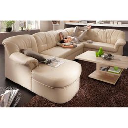 DOMO collection Wohnlandschaft &raquo;Papenburg, zeitlose R&uuml;ckensteppung, elegante Formensprache, U-Form&laquo; in gro&szlig;er Farbvielfalt, wahlweise mit Bettfunktion