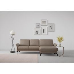 Sit & More sit&more Ecksofa &raquo;Fashion L-Form&laquo; wahlweise mit Kopfteilverstellung und Vorziehsitz, motorisch grau B/H/T: 253cm x 84cm x 165cm, Luxus-Microfasermit 