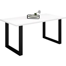 M&auml;usbacher Esstisch &raquo;Big System Metall&laquo; Metallgestell in U-Form schwarz-wei&szlig; B/H/T: 160cm x 78cm x 90cm