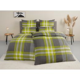 Bettw&auml;sche Tom Tailor HOME, gr&uuml;n, Biber, Obermaterial: 100% Baumwolle, Bettw&auml;sche, "Nick in Gr. 135x200 oder 155x220 cm", mit Gratiszugabe
