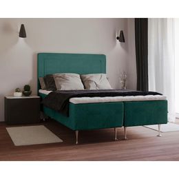 Home Affaire Boxspringbett &raquo;Hacer&laquo; Topper, H2 oder H3 und in Breiten 70,80,90,120,140,160,180 w&auml;hlbar gr&uuml;n 100% Polyester Samtoptik, Liegefl&auml;che B/L: 