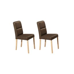 4-Fu&szlig;stuhl Home Affaire, B:43cm H:91cm T:58cm, braun, Massivholz, St&uuml;hle, "Laros", Massivholzgestell, bequem gepolstert