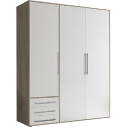 Schlafkontor Dreht&uuml;renschrank &raquo;Lyss Schrank, Kleiderschrank mit Dreht&uuml;ren&laquo; in verschiedenen Farben und Gr&ouml;&szlig;en erh&auml;ltlich wei&szlig; Melamin B/H/T: 155cm x 194cm x 58cm, 