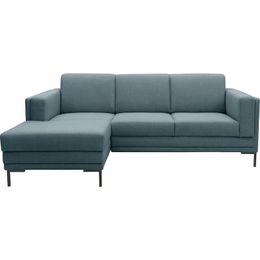 LOOKS by Wolfgang Joop Ecksofa &raquo;LOOKS VII L-Form&laquo; klare Linien, edles Design blau 100% Polyester B/H/T: 214cm x 82cm x 146cm, Struktur, Longchair 