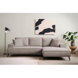 Ecksofa OTTO HOME, B:275cm H:83cm T:173cm, braun, Wohnzimmer, Sofas, "TVINNU Cord, L-Form, Breite 275 cm", wahlweise Recamiere rechts/links, schwarze