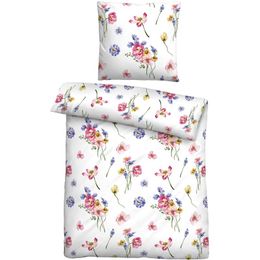 Biberna Bettw&auml;sche &raquo;26319&laquo; 2 absolut b&uuml;gelfrei, 100% Baumwolle, mit Rei&szlig;verschluss, ganzj&auml;hrig Soft-Seersucker, Obermaterial: 100% Baumwolle B/L: 135cm x 