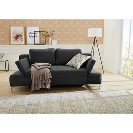 Jockenh&ouml;fer Schlafsofa &raquo;Jano, B: 202 cm, Liegefl. 144x200 cm&laquo; mit Schlaffunktion, Bettkasten, Armteilverstellung & 1 Zierkissen schwarz B/H/T: 202cm x 103cm, 
