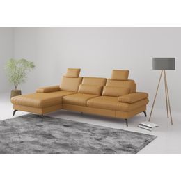 Sit & More Ecksofa SIT & MORE, B:275cm H:82cm T:171cm, gelb, Wohnzimmer, Sofas, "Morris L-Form, inkl. Sitztiefenverstellung", wahlweise mit Armteilverstellung,