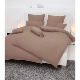 Bettw&auml;sche Janine, grau, Soft-Seersucker, Obermaterial: 100% Baumwolle, Bettw&auml;sche, "PIANO 0125 31, Seersucker 100% Baumwolle, uni, b&uuml;gelfrei",