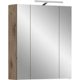 Welltime Spiegelschrank &raquo;FLORENZ, inkl. Beleuchtung, Breite 60 cm, 3 Spiegelt&uuml;ren&laquo; TOPSELLER!, 2 Stk. tlg. in verschiedenen Farben erh&auml;ltlich, 