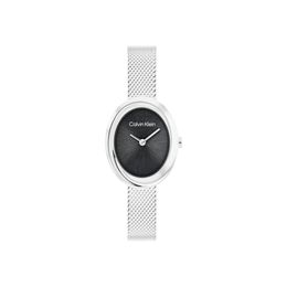 Calvin Klein Damen Quarzuhr "TWISTED BEZEL", silber, Armbanduhren, Armbanduhr, Damenuhr, Edelstahlarmband, analog