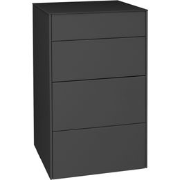 M&auml;usbacher Kommode M&Auml;USBACHER, B:52cm H:89cm T:42cm, grau, Schlafzimmer, Sideboards, "Imola", Kommode mit Glasfront und Glasoberplatte