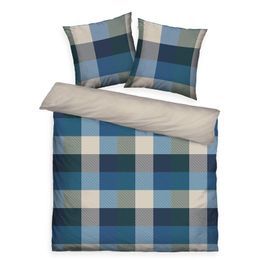 Tom Tailor HOME Wendebettw&auml;sche &raquo;BOLD MOSAIC in Gr. 135x200cm, 155x220cm oder 200x220cm&laquo; 3 Stk. new bedroom, gewebtes Label blau Flanell, Obermaterial