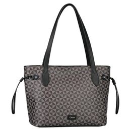 Gabor Damen Shopper &raquo;Barina&laquo; aus Lederimitat mit charakteristischem All-Over-Druck und Metall Logo schwarz B/H/T: 41,5cm x 29cm x 13cm