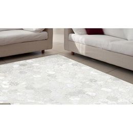 Kayoom Teppich &raquo;Spark 210&laquo; rechteckig 8 mm H&ouml;he 100% Leder, Unikat, fusselarm, Allergiker & Fu&szlig;bodenheizung geeignet grau Rindsleder B : 80cm 1 Stk., 8mm, L: