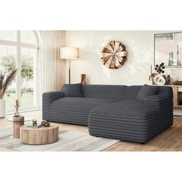 Home Affaire Ecksofa &raquo;LILLIANA Designsofa, L-Form mit Recamiere rechts/links bestellbar&laquo; L-Form mit Wellenunterfederung, Ma&szlig;e B/T/H: 256/160/76 cm 