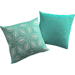 Adam Dekokissen &raquo;Retro Floret&laquo; GOTS zertifiziert blau Obermaterial: 100% Baumwolle B/L: 40cm x 40cm, 1 Stk.