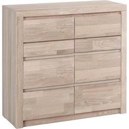 OTTO home Kommode &raquo;Silkeborg Fronten & Leisten aus Massivholz, Kospus aus Melamin&laquo; B/T/H: 90/35/85 cm. 2Schubladen & 2geschlossenen F&auml;chern. Stauraum 