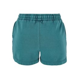 Urban Classics Damen Sweatshorts "Urban Classics Damen Ladies Stone Washed Shorts"watergr&uuml;n, Gr. XXXL, unifarben, 70% Baumwolle, 30% Polyester, Hosen