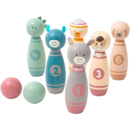 Sterntaler Kinder Spiel "Kegelspiel Holz", bunt, Holz, H:14cm &Oslash;:4,5cm, Spiele