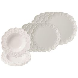 Villeroy & Boch VILLEROY & BOCH Geschirr-Set "Teller-Set Toy's Delight Royal Classic 12er Set wei&szlig;", 12, wei&szlig;, Geschirr-Sets, Sp&uuml;lmaschinengeeignet, Mikrowellenfest