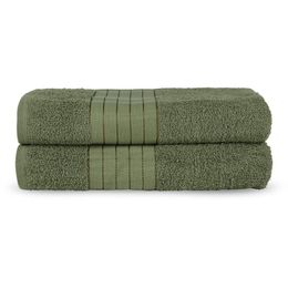 Good Morning Badetuch &raquo;Uni Towels&laquo; Baumwolle, Walkfrottee, Bord&uuml;re, 500 GSM, Einfarbig, ohne Aufh&auml;ngung gr&uuml;n Frottier, Obermaterial: 100% Baumwolle B/