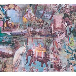 A.S. Cr&eacute;ation Vliestapete &raquo;Dream Flowery&laquo; Ethnomuster abstrakt minimalistisch glatt Vintage Tapete Orientalisch Tapeten Wohnzimmer Schlafzimmer K&uuml;che Flur blau 