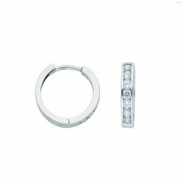 Adelia&acute;s ADELIA ́S Damen Paar Creolen "13,6 mm Creolen Ohrringe 333 Wei&szlig;gold ( 8K ) mit Zirkonia", Damen, Goldsilber, Gold, Ohrringe, Goldohrringe