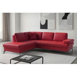 Sit & More Ecksofa SIT & MORE, B:238cm H:83cm T:202cm, rot, Wohnzimmer, Sofas, "Morris Jubi, Ottomane, Breite 238 cm", mit Armteilfunktion, wahlweise mit