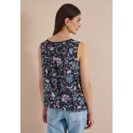 Cecil Damen Blusentopurban dunkelblau, Gr. XL, gemustert, Stoff, 100% Viskose, Blusen, mit grafischem Muster