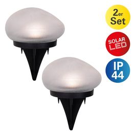 N&auml;ve n&auml;ve LED Solarleuchte &raquo;Guri&laquo; LED-Modul 2 Stk. Warmwei&szlig; 2er Set Dekoerdspie&szlig;, transparent/schwarz, Glassteinoptik, warmwei&szlig; transparent 2, H: 8,5cm, 2 