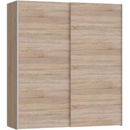 FORTE Schwebet&uuml;renschrank &raquo;Dederik&laquo; Griffleisten aus Metall braun Holzwerkstoff Sonoma Eiche, B/H/T: 170cm x 191cm x 61cm