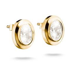 Thomas Sabo Damen Paar Ohrstecker "Ohrringe mit Zirkoniastein", Silber 925 (recycelt), gold, Silber 925 (recycelt), Ohrringe, mit Zirkonia (synth.)