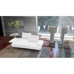 Calia italia 3-Sitzer &raquo;Toby Wing, 208 cm breit, Designsofa mit hohem Sitzkomfort&laquo; inklusive Sitztiefenverstellung, F&uuml;&szlig;e in Chrom gl&auml;nzend wei&szlig; Leder 