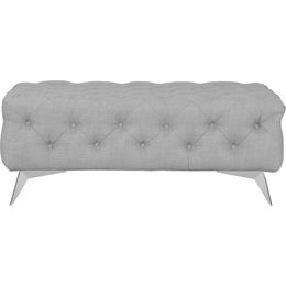 Home Affaire Polsterhocker &raquo;Glynis&laquo; aufw&auml;ndige Knopfheftung, moderne Chesterfield Optik, Fu&szlig;farbe w&auml;hlbar grau Struktur (100% Polyester);Samtoptik (