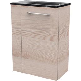 Fackelmann Waschtisch &raquo;SBC&laquo; Set, bestehend aus Becken und Unterbau, Breite ca. 45 cm braun Glas, Holzwerkstoff B/H/T: 45cm x 61,5cm x 25cm