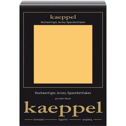 Kaeppel Spannbettlaken &raquo;Single Jersey Mako Cotton&laquo; Bettlaken aus 100% Baumwolle gelb Jersey, Obermaterial: 100% Baumwolle B/L: 200cm, 1 Stk., Jersey, 90-