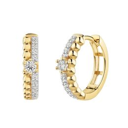 Firetti Damen Paar Creolen &raquo;Schmuck Geschenk Gold 333 Ohrschmuck Ohrringe&laquo; mit Zirkonia (synth.) 15mm, Gelbgold 333