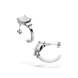 Liebeskind Berlin Damen Paar Creolen &raquo;Steel Diamond&laquo; Edelstahl