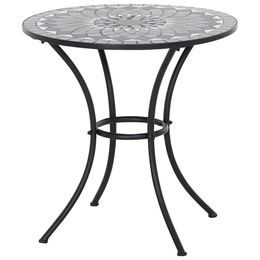 siena GARDEN Gartentisch &raquo;Como&laquo; Stahlgestell in matt schwarz, Tischplatte in Mosaikoptik grau B/H/T: 60cm x 69,5cm x 60cm