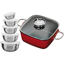 King Br&auml;ter Set, 12 Stk. tlg. Aluminiumguss silber &Oslash; 24cm + H&ouml;he 16cm