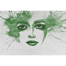 Livingwalls living walls Fototapete &raquo;ARTist Watercolour Face&laquo; Vlies, Wand, Schr&auml;ge grau Vlies B/L: 4m x 2,7m